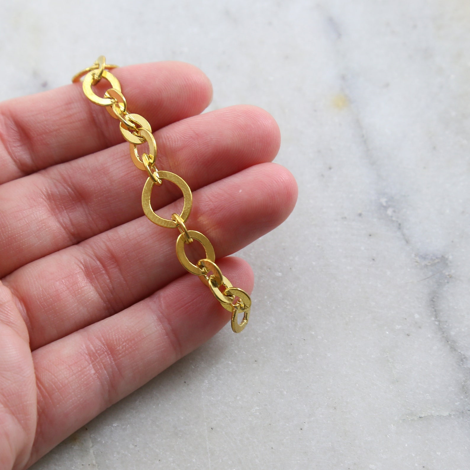 Base Metal Graduated Flat Oval Chain in 7 Finishes Nickel Lead | Etsy