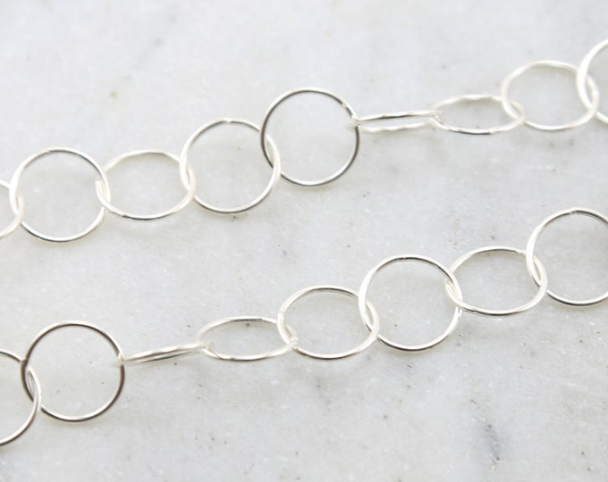 Large Sterling Silver 12mm Ring Connector Accent Chain / Sold by the ...