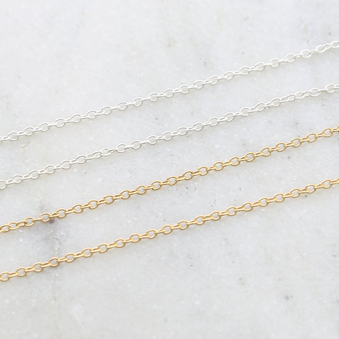 Dainty Textured Rope Cable Chain 14K Gold Filled or Sterling Silver ...