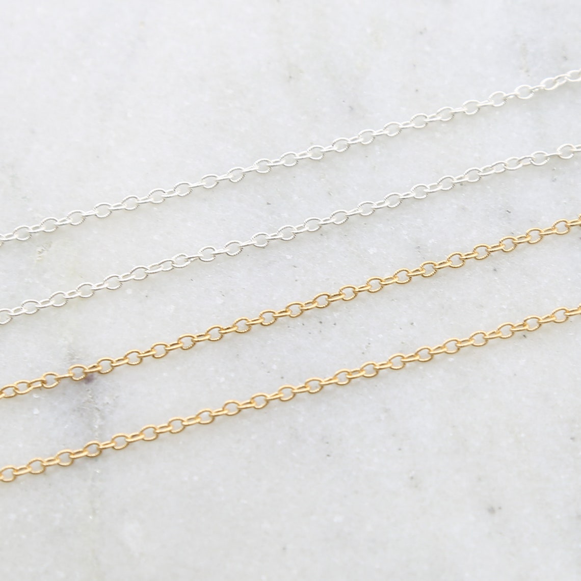 Dainty Textured Rope Cable Chain 14K Gold Filled or Sterling - Etsy