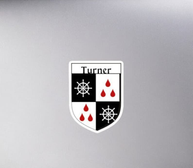 Turner Family Coat of Arms Vinyl Sticker, Turner Family Crest Die Cut ...