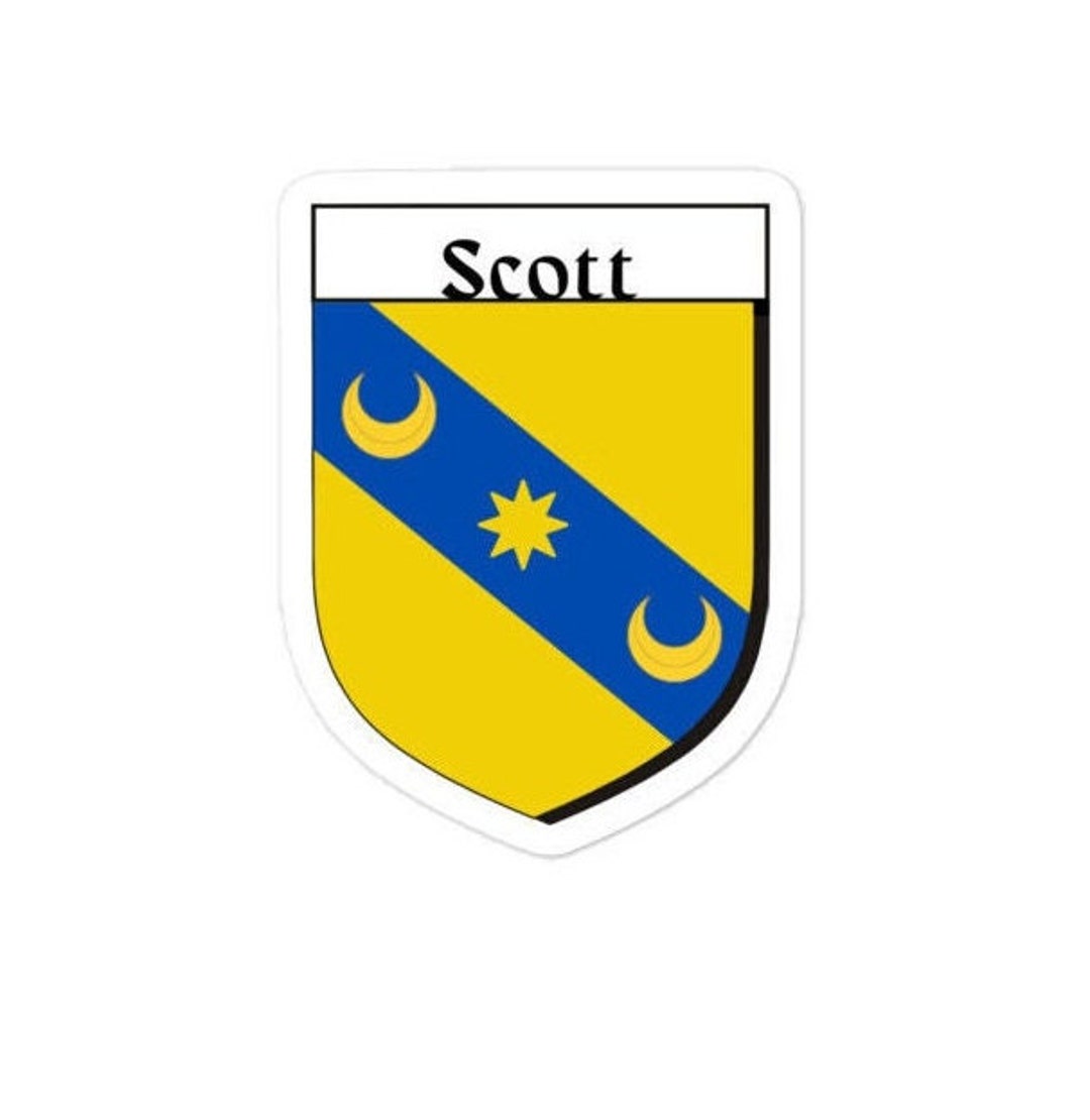Scott Family Coat of Arms Vinyl Sticker, Scott Family Crest Die Cut ...