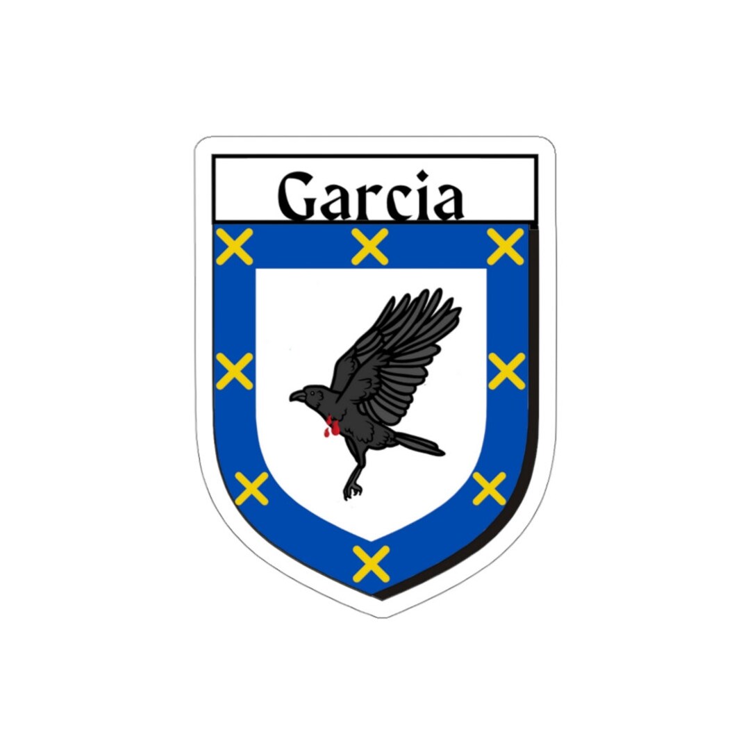 Garcia Family Coat of Arms Vinyl Sticker, Garcia Family Crest Die Cut ...