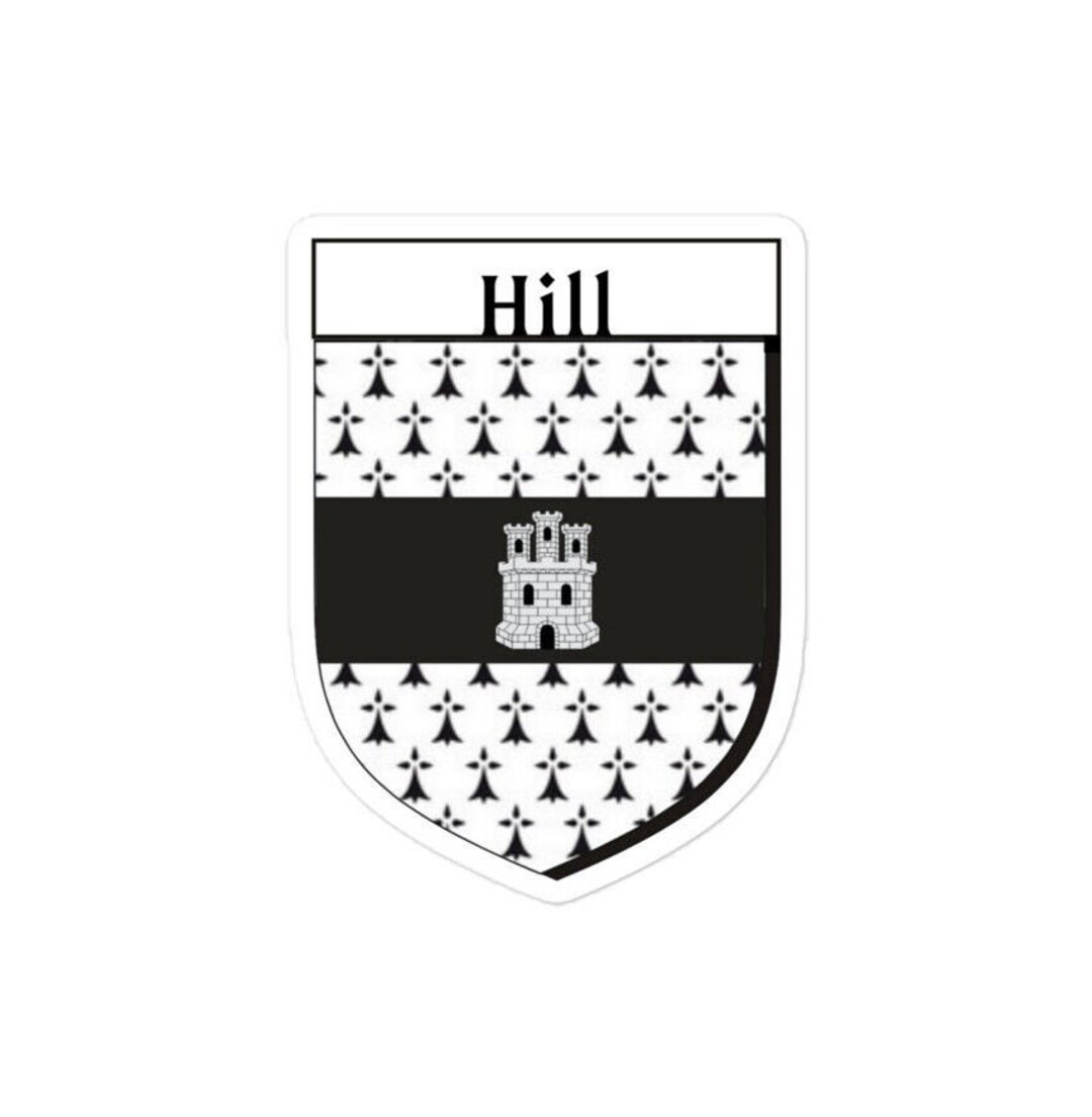 Hill Family Coat of Arms Vinyl Sticker, Hill Family Crest Die Cut ...