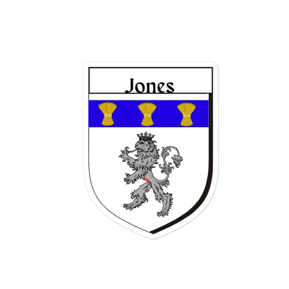 Jones Family Coat of Arms Vinyl Sticker Jones Family Crest - Etsy