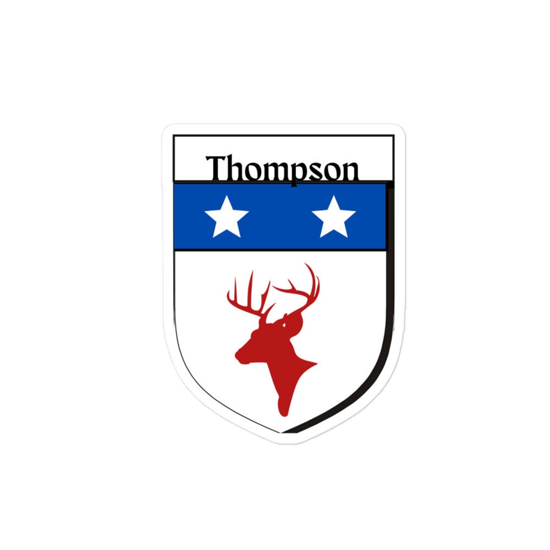 Thompson Family Coat of Arms Vinyl Sticker, Thompson Family Crest Die ...