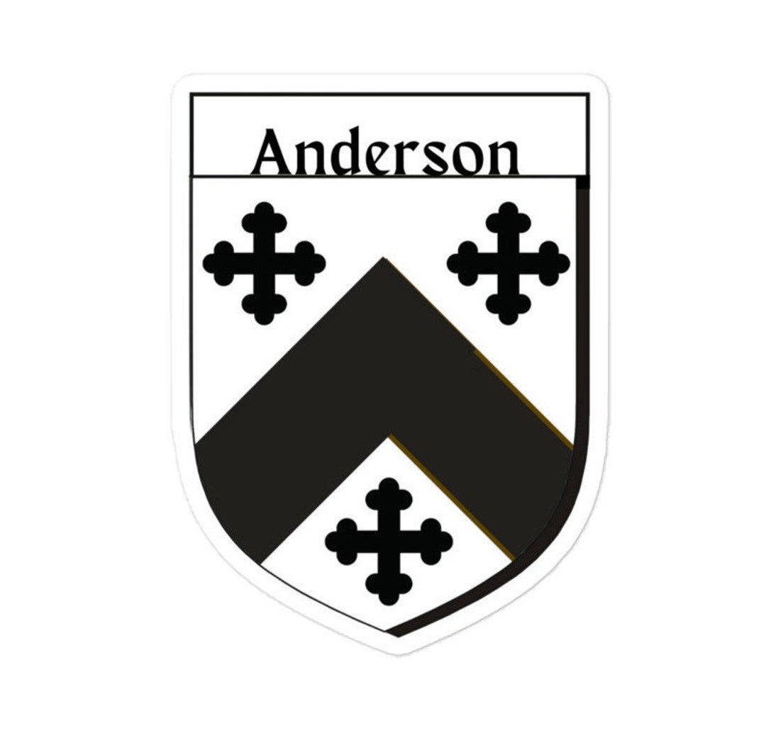 Anderson Family Coat of Arms Vinyl Sticker, Anderson Family Crest Die ...