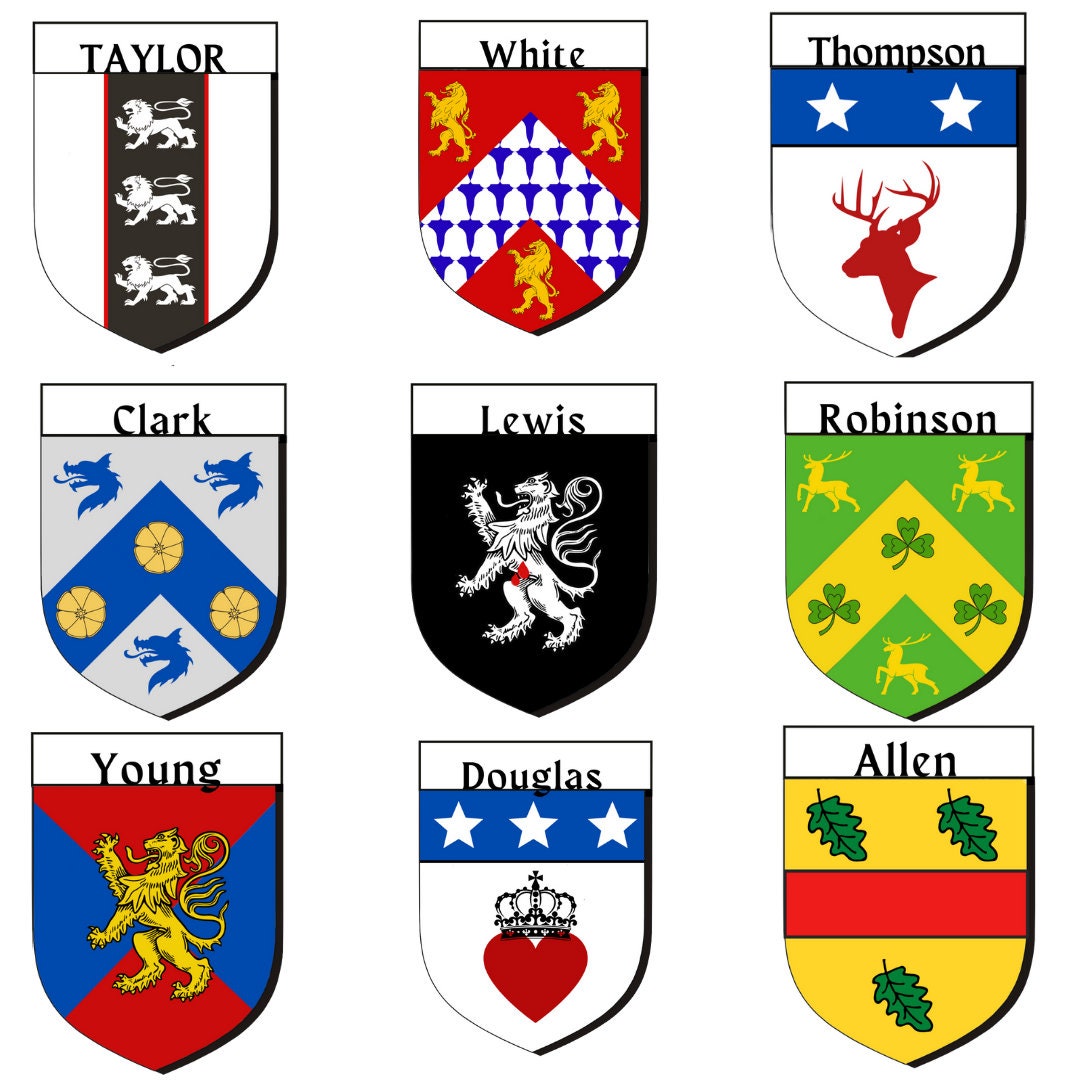 I00 - 3 “ Custom Order Family Coat of Arms Vinyl Sticker, Sullivan ...