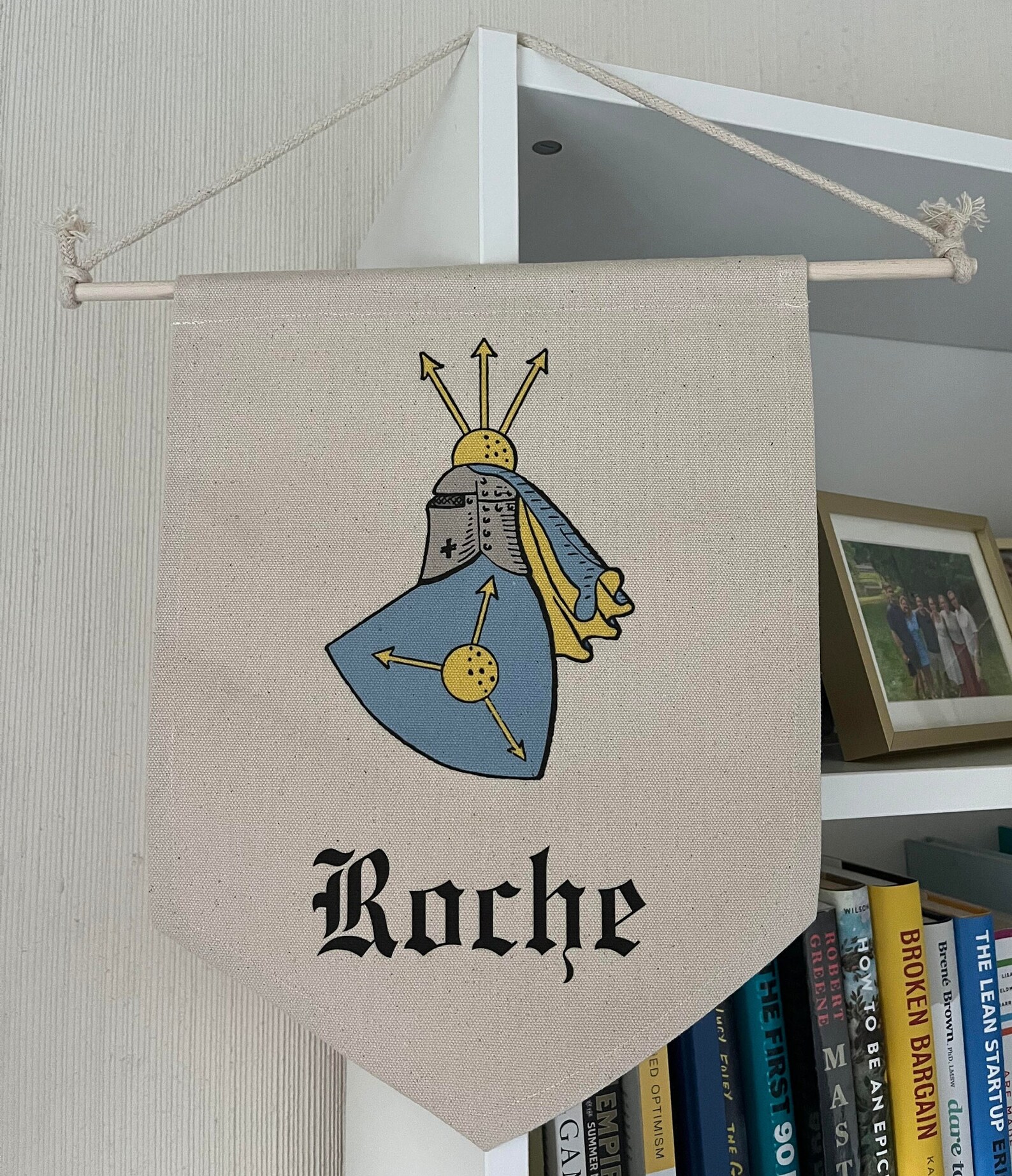 Personalized Coat of Arms Hanging Wall Canvas Banner - Large Size ...