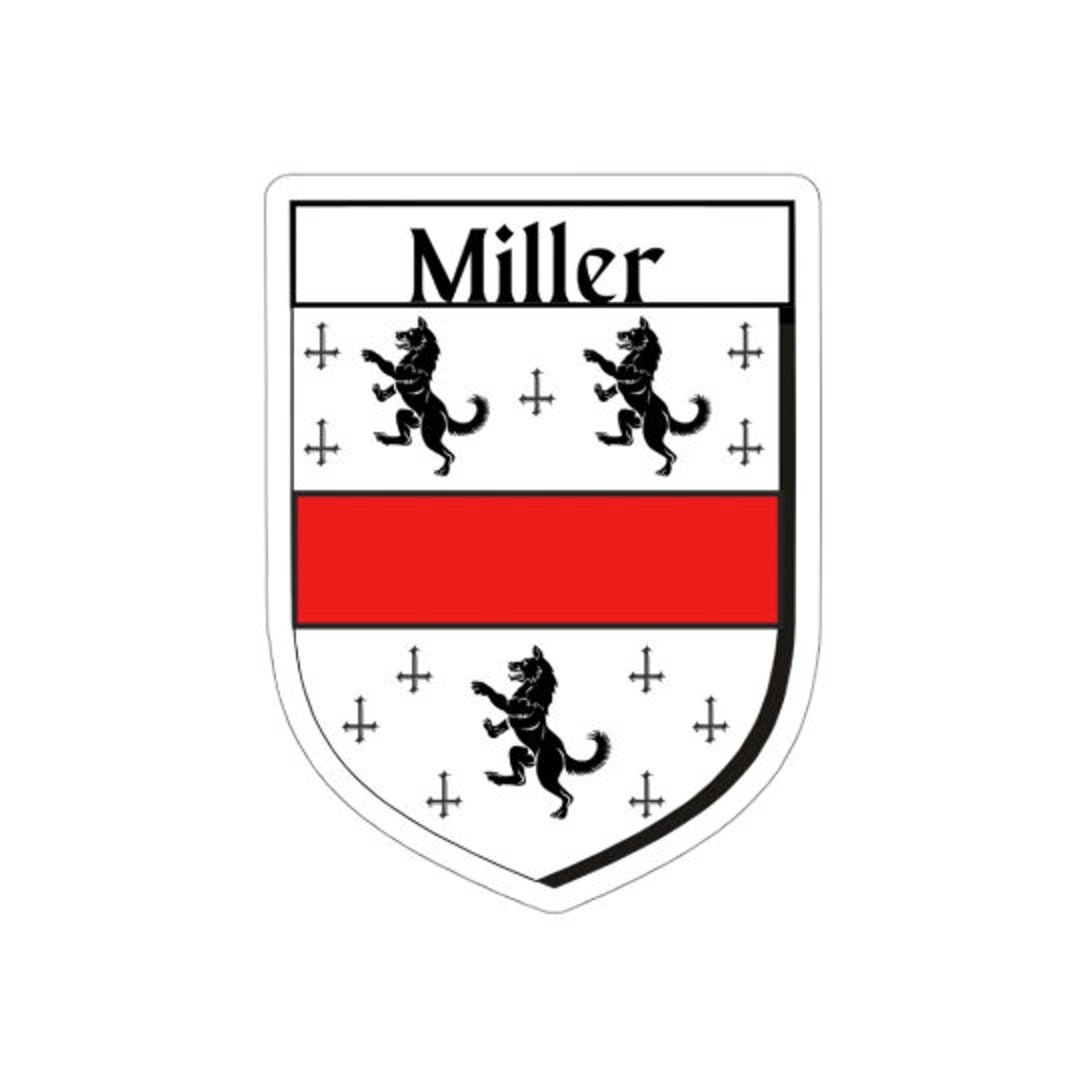 Miller Family Coat of Arms Vinyl Sticker, Miller Family Crest Die Cut ...