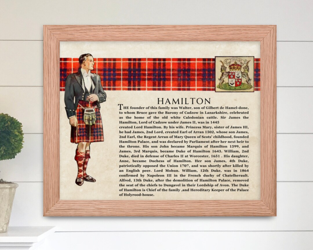 Clan Hamilton Scottish Clan Wall Art Physical Print Vintage Scottish ...