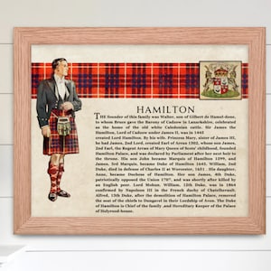 Clan Hamilton Scottish Clan Wall Art Physical Print Vintage Scottish ...