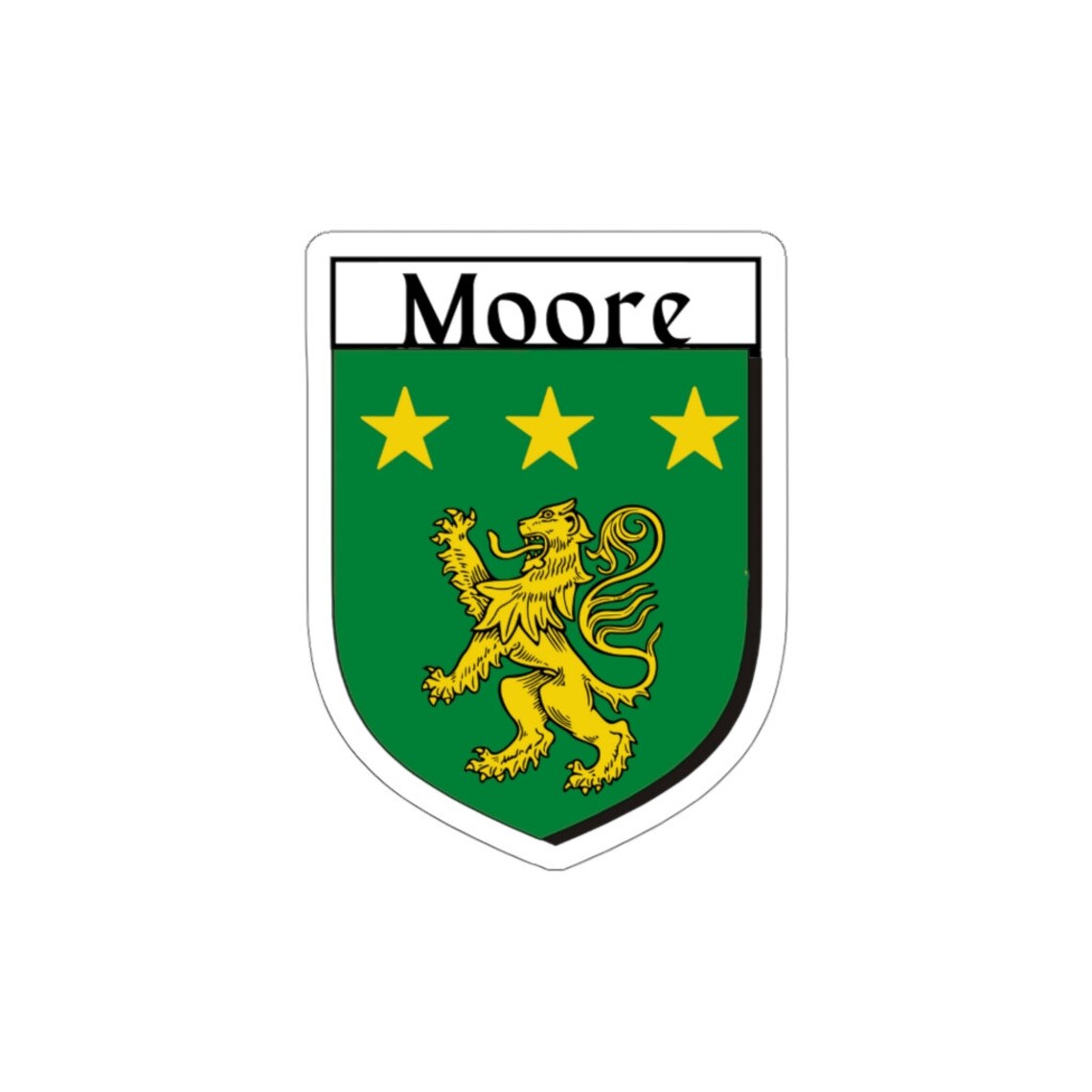 Moore Family Coat of Arms Vinyl Sticker, Moore Family Crest Die Cut ...