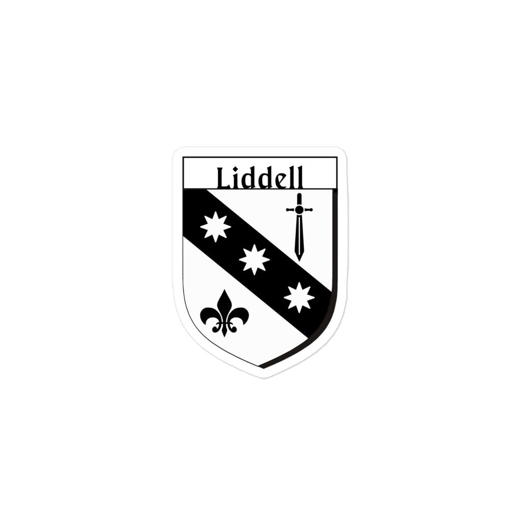 Liddell Family Coat of Arms Vinyl Sticker, Liddell Family Crest Die Cut ...