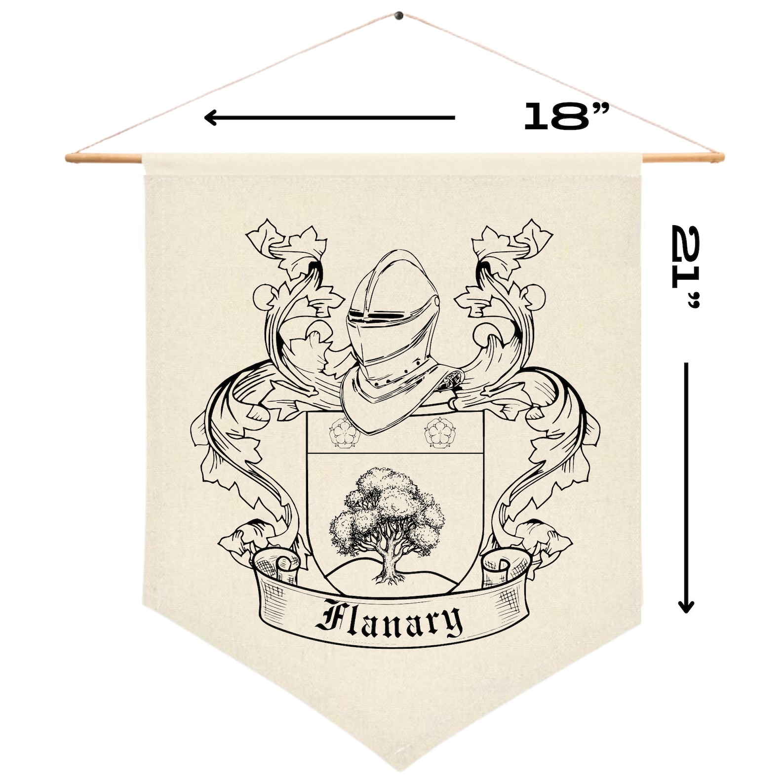 Personalized Coat of Arms Hanging Wall Canvas Banner - Large Size ...