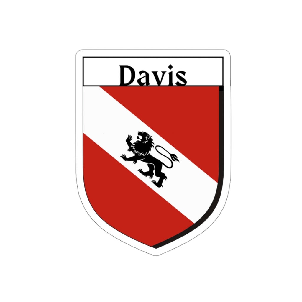 Davis Family Coat of Arms Vinyl Sticker, Davis Family Crest Die Cut ...