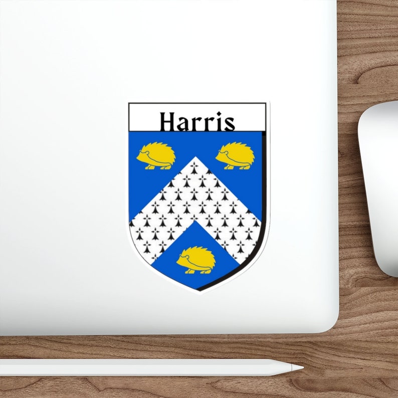 Harris Family Coat of Arms Vinyl Sticker, Family Crest Die Cut Bumper ...