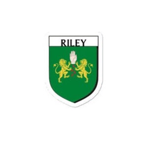 Riley Family Coat of Arms Vinyl Sticker, Riley Family Crest Die Cut ...