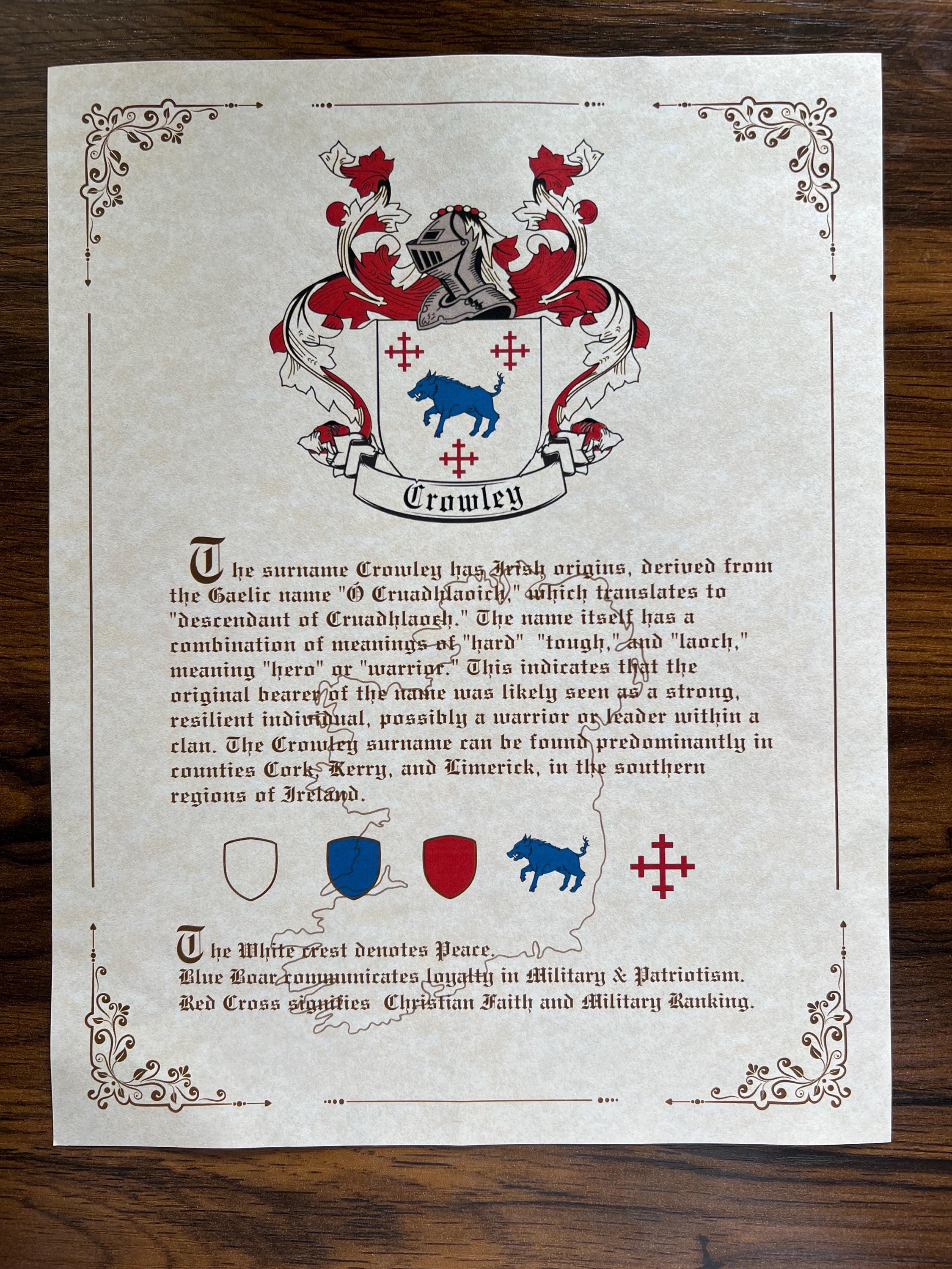 Custom Order Surname History, Coat of Arms Meaning, Coat of Arms Design ...