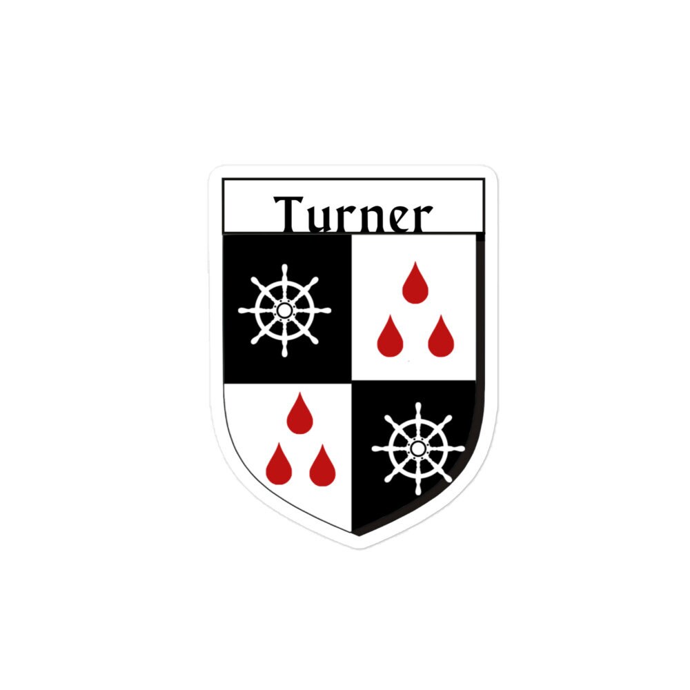 Turner Family Coat of Arms Vinyl Sticker, Turner Family Crest Die Cut ...