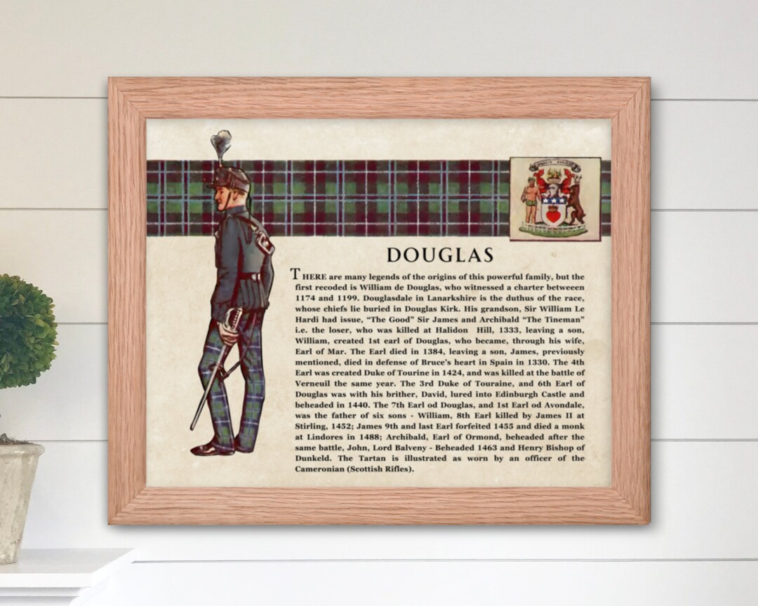 Clan Douglas Scottish Clan Wall Art Print Vintage Scottish History ...