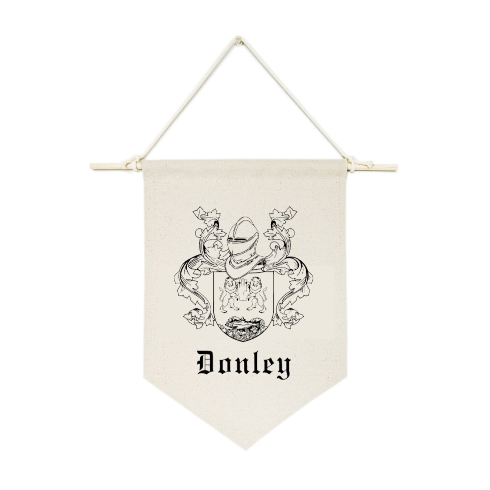 Personalized Coat of Arms Hanging Wall Canvas Banner - Large Size ...