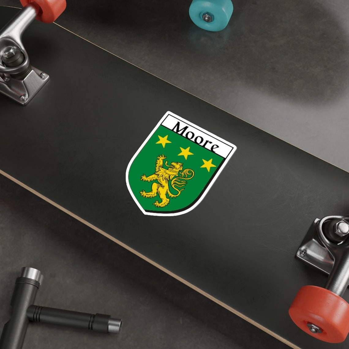 Moore Family Coat of Arms Vinyl Sticker, Moore Family Crest Die Cut ...