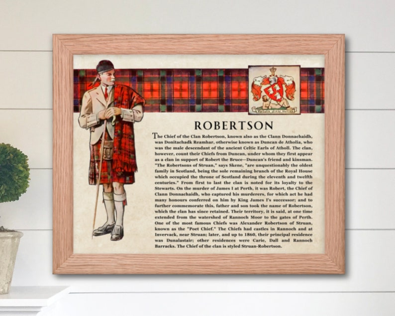 Clan Robertson Scottish Clan Wall Art Print Vintage Scottish History ...