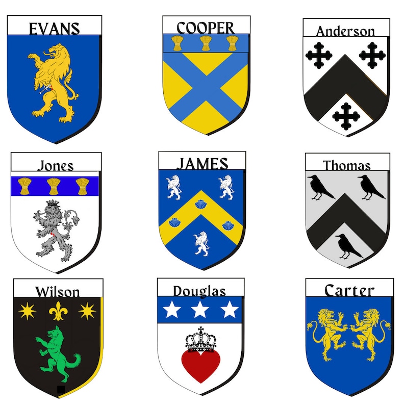 I00 - 3 “ Custom Order Family Coat of Arms Vinyl Sticker, Sullivan ...
