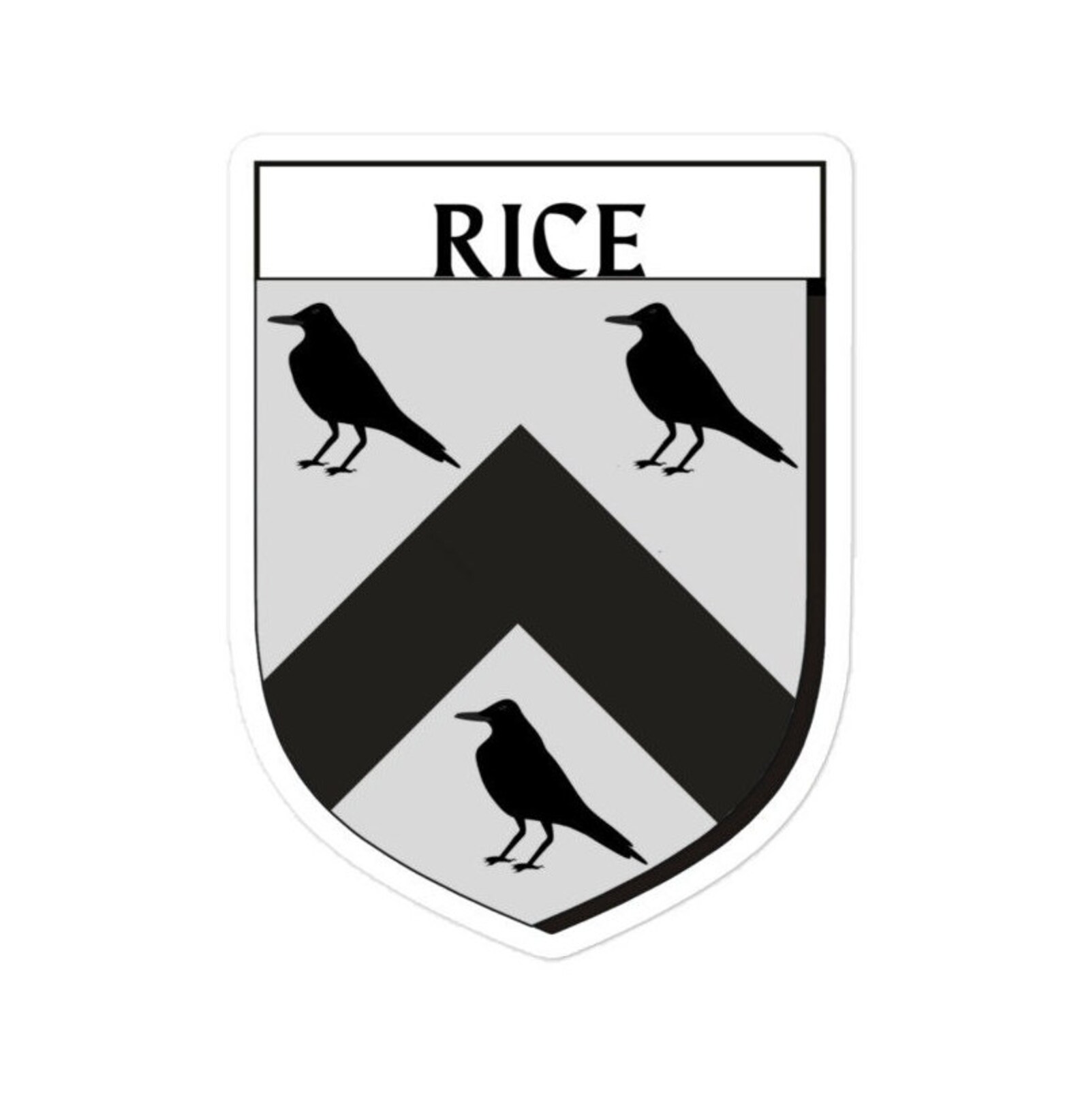 Rice Family Coat of Vinyl Sticker, Rice Family Crest Die Cut Bumper ...