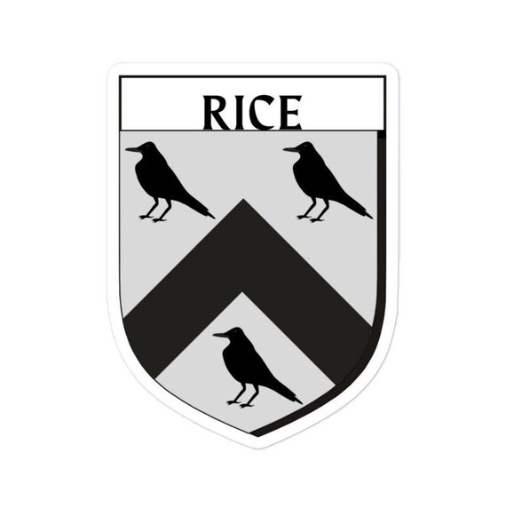 Rice Family Coat of Vinyl Sticker Rice Family Crest Die Cut - Etsy