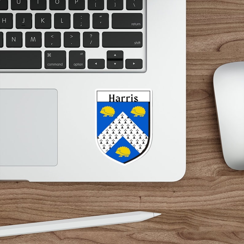 Harris Family Coat of Arms Vinyl Sticker, Family Crest Die Cut Bumper ...
