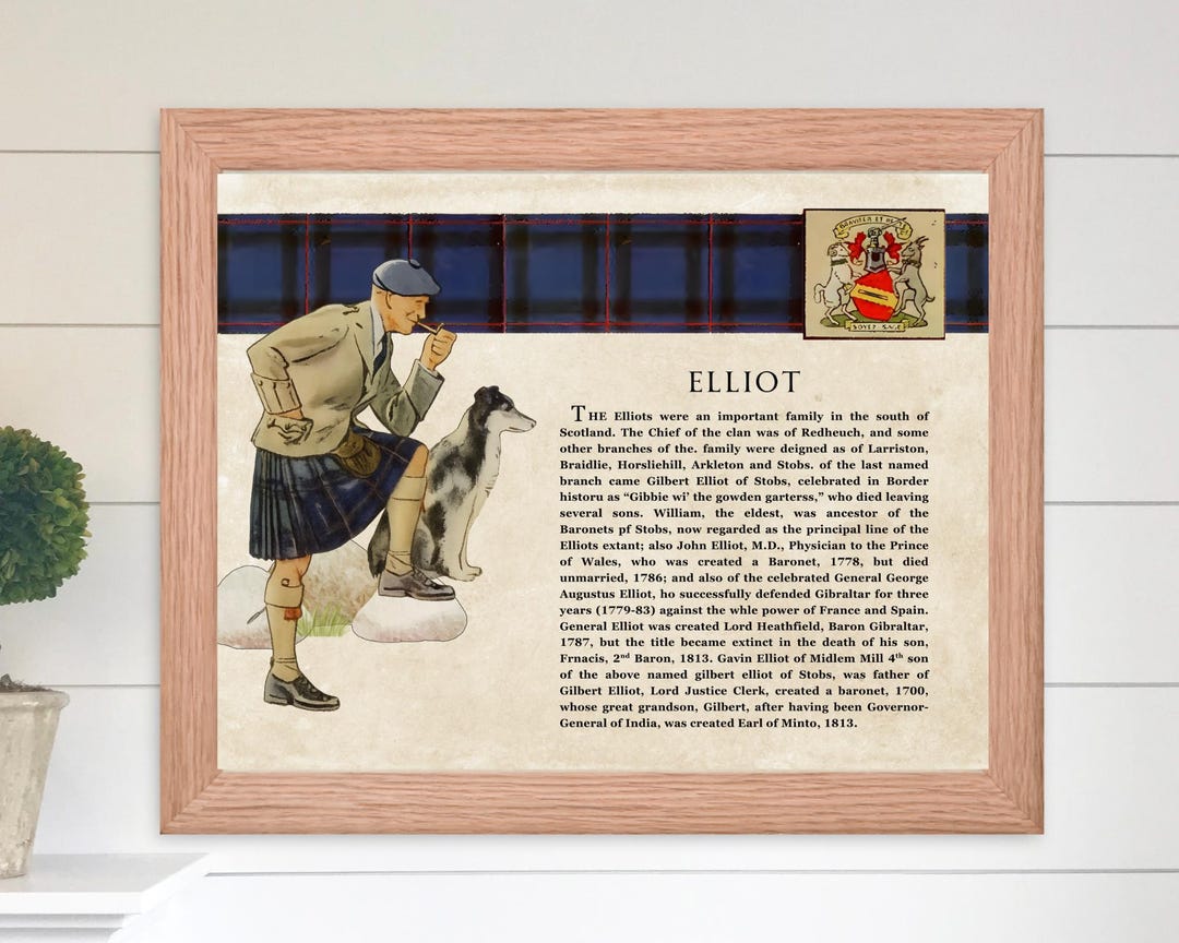 Clan Elliot Scottish Clan Wall Art Digital Download Vintage Scottish ...
