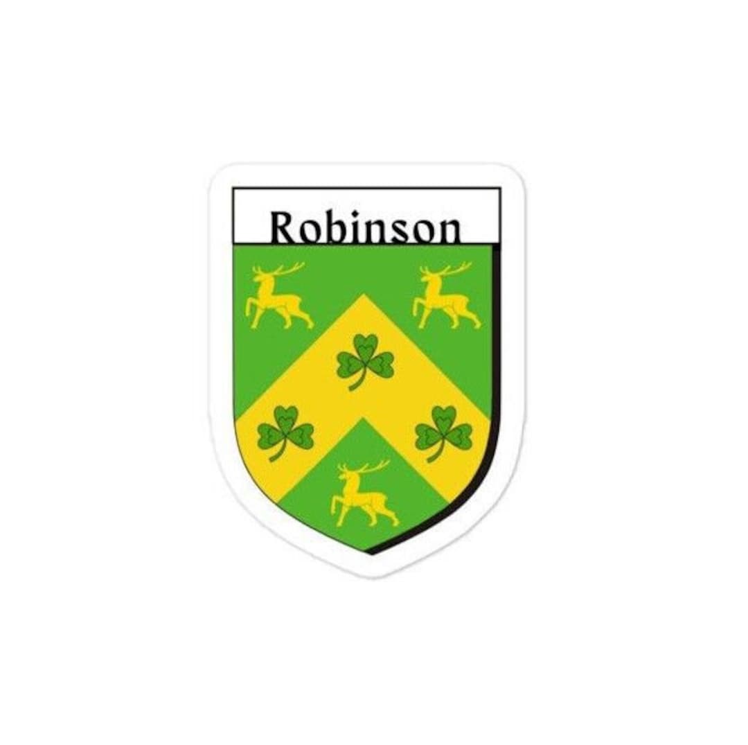 Robinson Family Coat of Arms Vinyl Sticker, Robinson Family Crest Die ...