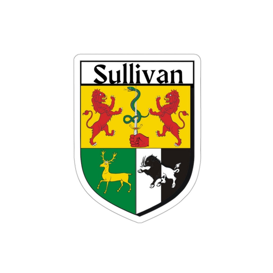 I00 - 3 “ Custom Order Family Coat of Arms Vinyl Sticker, Sullivan ...