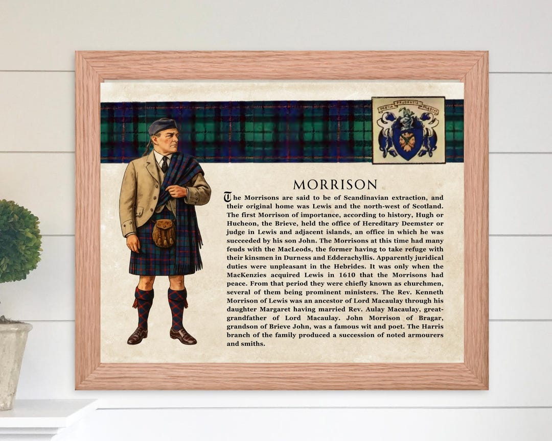 Clan Morrison Scottish Clan Wall Art Vintage Scottish Morrison History ...