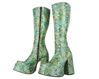 Green Snake Boots | Etsy