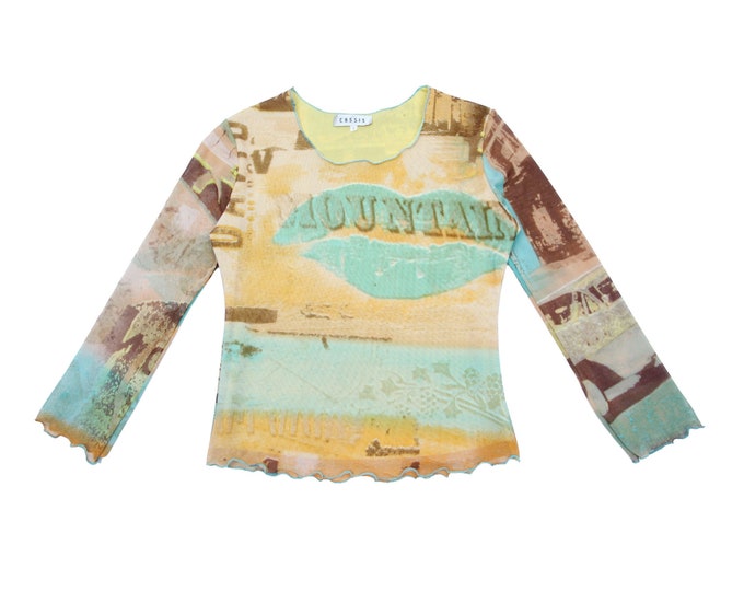 2000's MESH TOP / Transparent / Pastel Colors / Multi Colored / Y2K ...