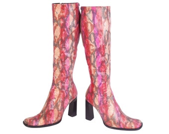 Pink Snakeskin Boots | Etsy