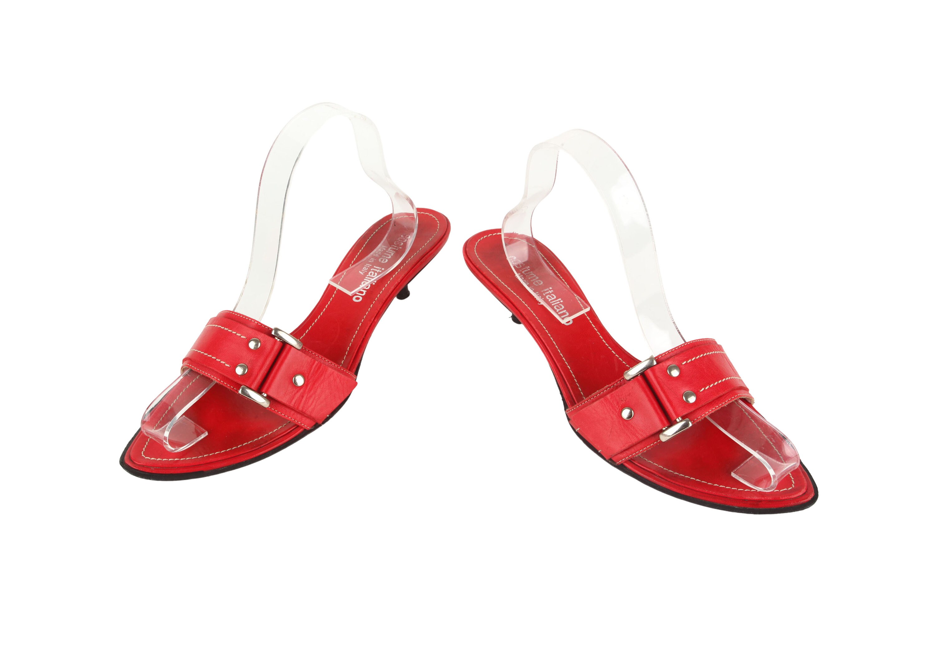 Y2K Heels / Red Pointy Heels / Made in Italy / Genuine Leather | Etsy