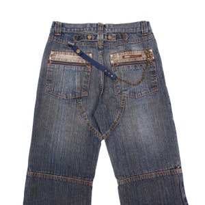 Straight Leg 2000s Vintage Cyber Jeans With Chain Attachment ...