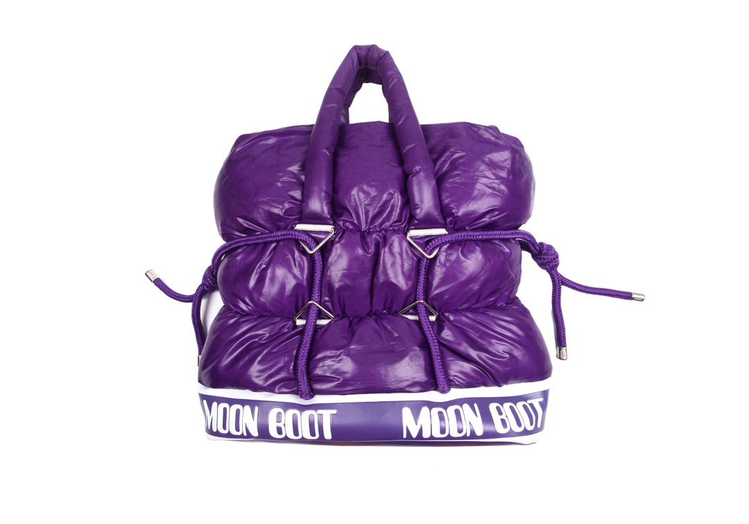 Big Moon Boot Puffer Bag / Purple Down Bag / Oversize / Moon Boot ...