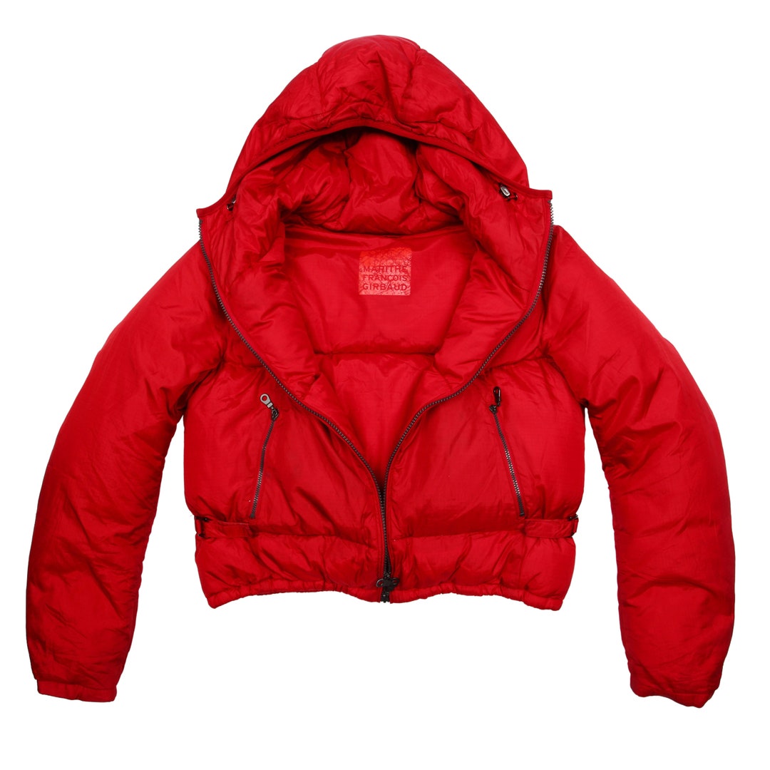 MARITHÉ FRANÇOIS GIRBAUD Red Cropped Puffer Down Jacket Winter Warm ...