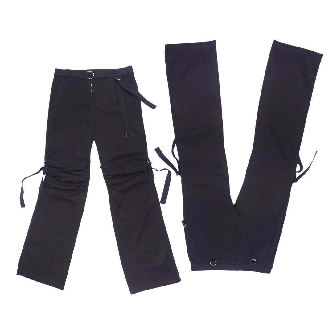 2000s Vintage Trousers With Adjustable Toggle Drawstrings & Buckles ...