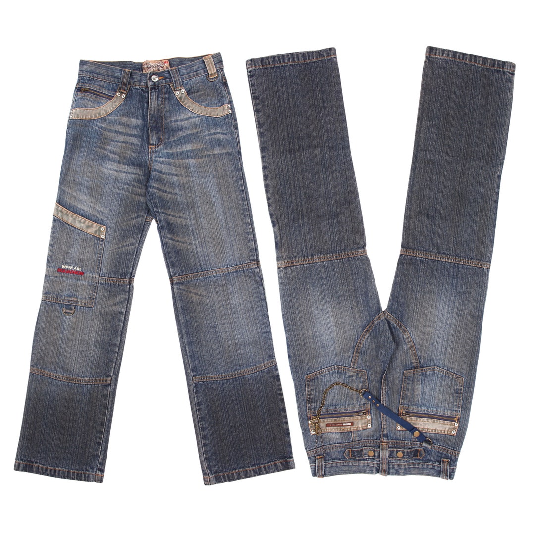 Straight Leg 2000s Vintage Cyber Jeans With Chain Attachment ...