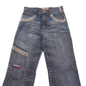 Straight Leg 2000s Vintage Cyber Jeans With Chain Attachment ...