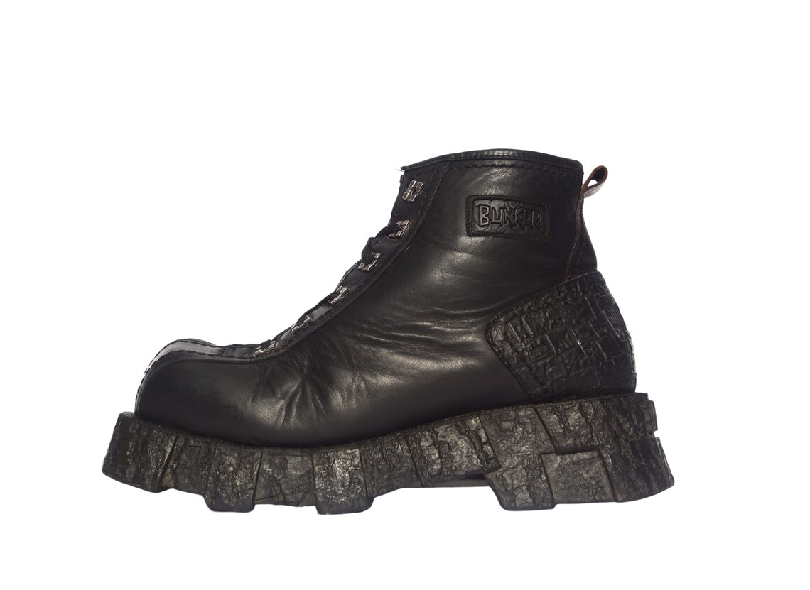 BUNKER PLATFORM BOOTS / Cyber Boots / Chunky / Grunge / Moto / | Etsy