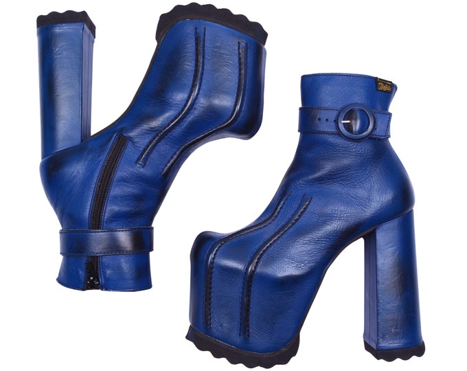 1990s Original BUFFALO Mega Platform Boots / Blue / 16cm Lita Platform ...