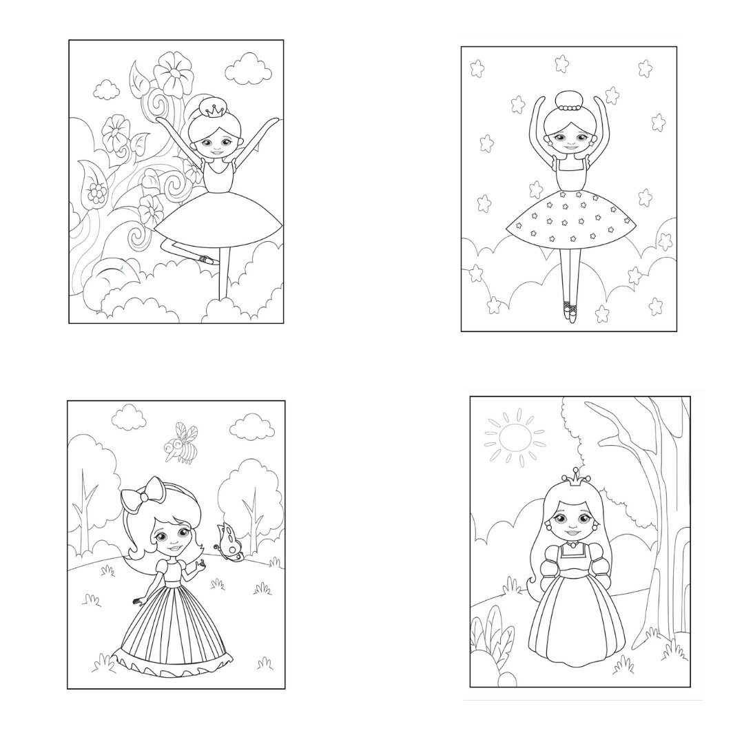 Princess Printable Coloring Book Pages | Fun Art Activity for Kids ...