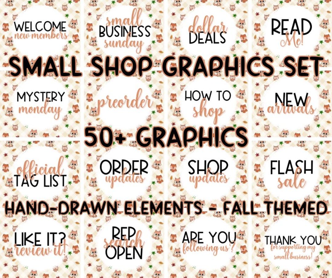 Fall-themed Small Business Ecommerce Graphic Set Social Media Posts for ...